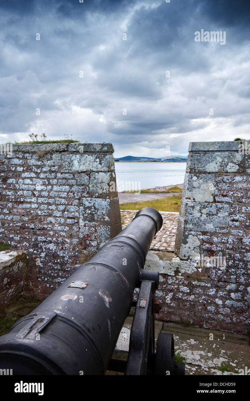 Cannon overlooking the Moray Firth at Fort George, Ardersier, near ...