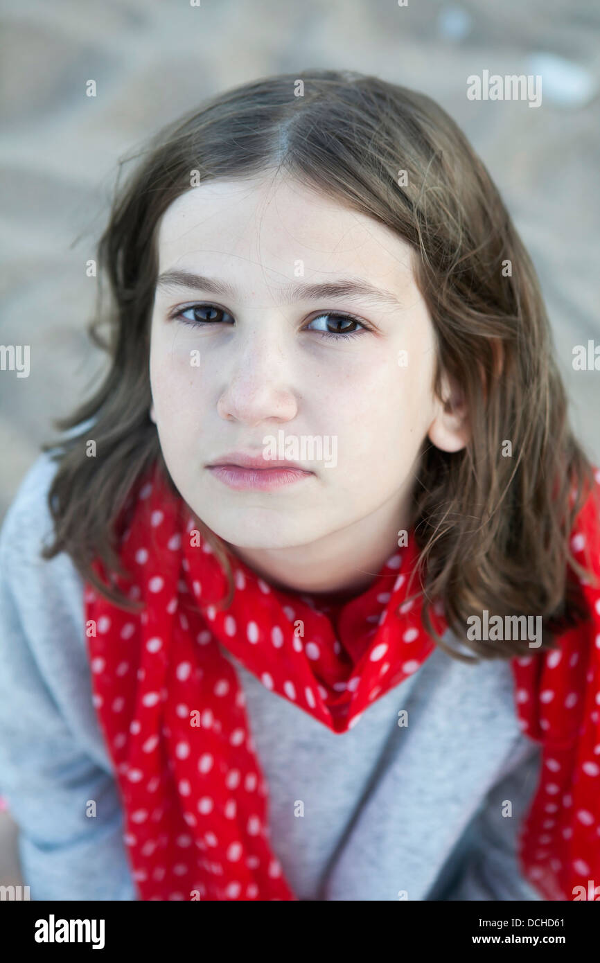 Girl with red scarf hi-res stock photography and images - Alamy