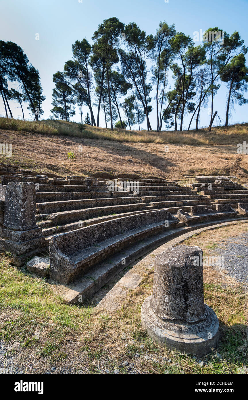 The ruins of the theatre at Ancient Megalopolis. Megalopoli, central ...