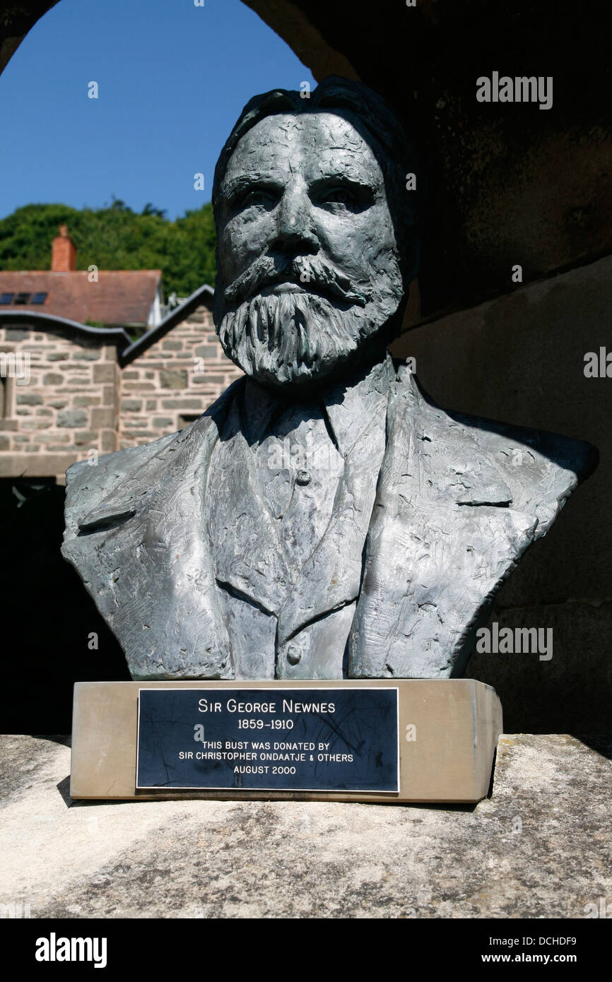 Sir George Newnes bust Town Hall Lynton Devon England UK Stock Photo ...