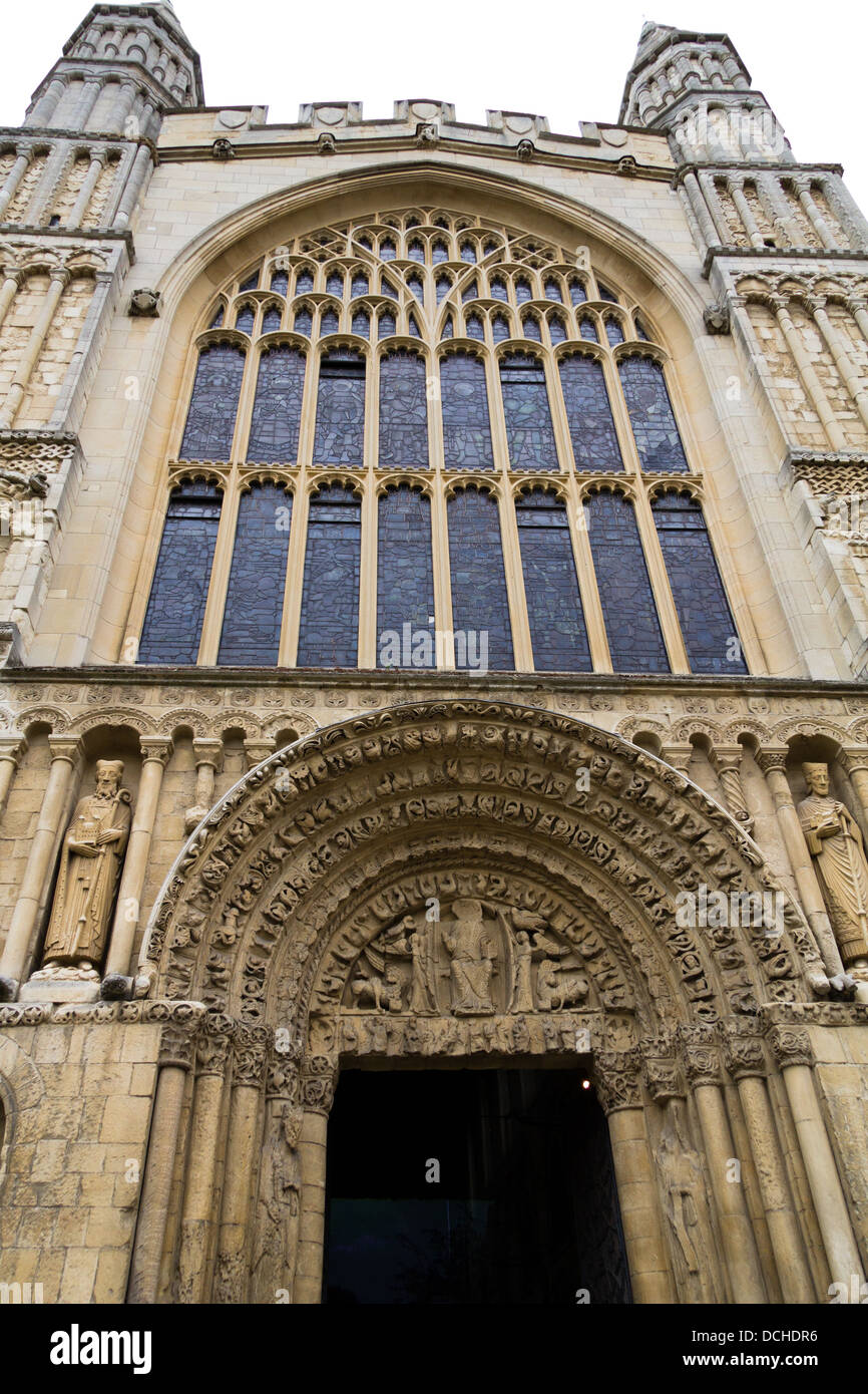 Imposing perspective of the facade of the main entrance door of ...