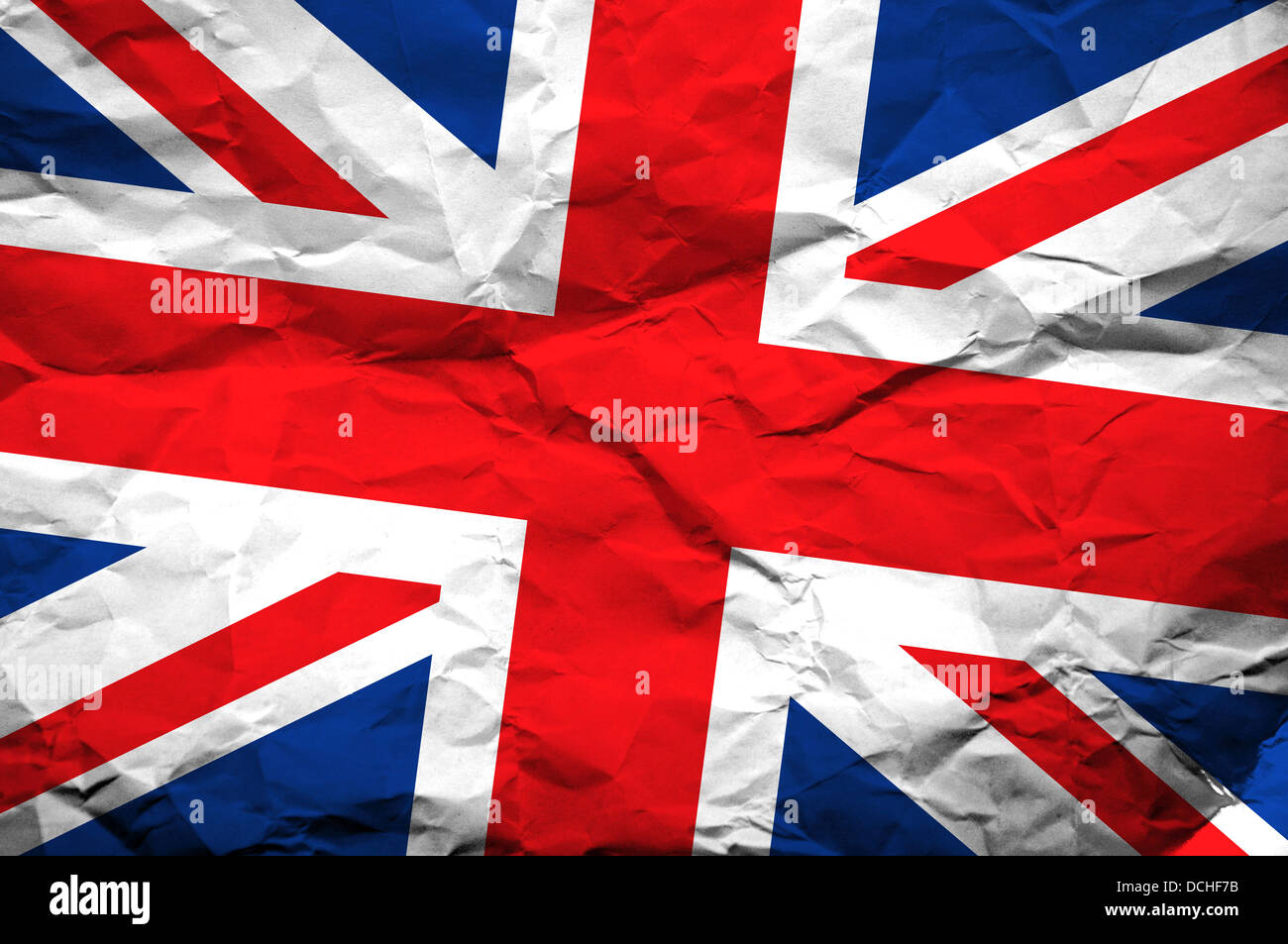 Great Britain flag overlaying crumpled paper texture Stock Photo - Alamy