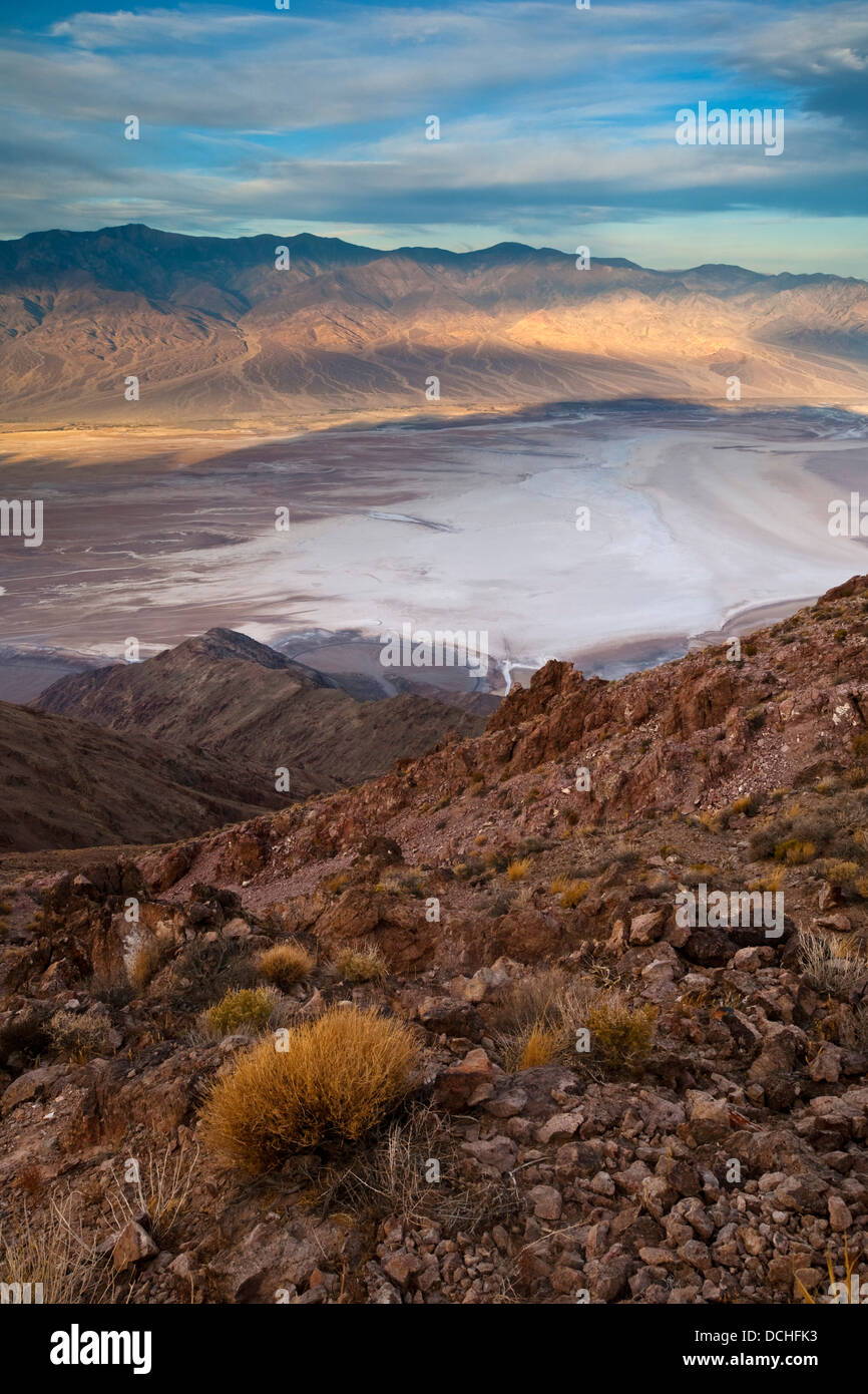 Morning light on the Panamint Mountains over Badwater Basin, from ...