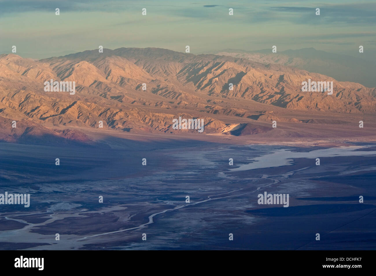 Morning light on the Panamint Mountains over Badwater Basin, from ...