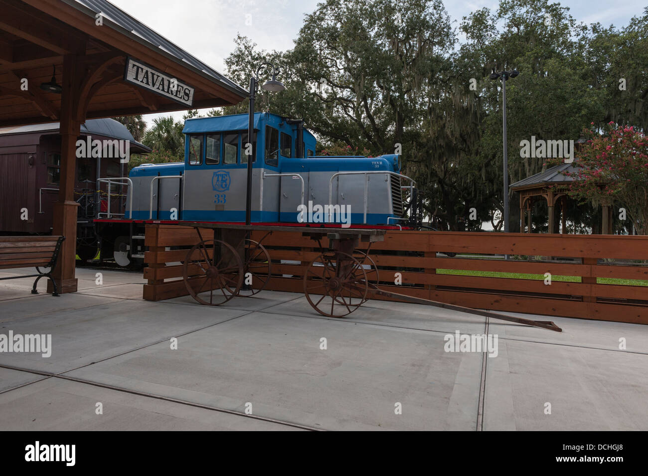 Woonton Park Train Depot in Tavares, Florida Historic train parked the ...