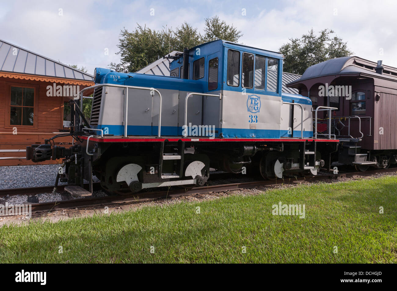 Woonton Park Train Depot in Tavares, Florida Historic train parked the ...
