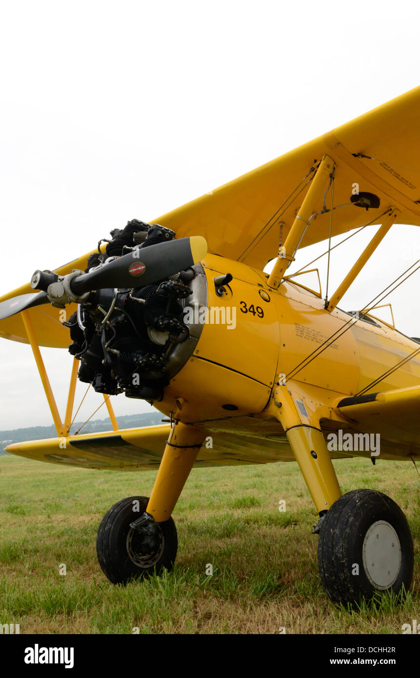 Vintage Bi-Wing Navy trainer Stock Photo - Alamy