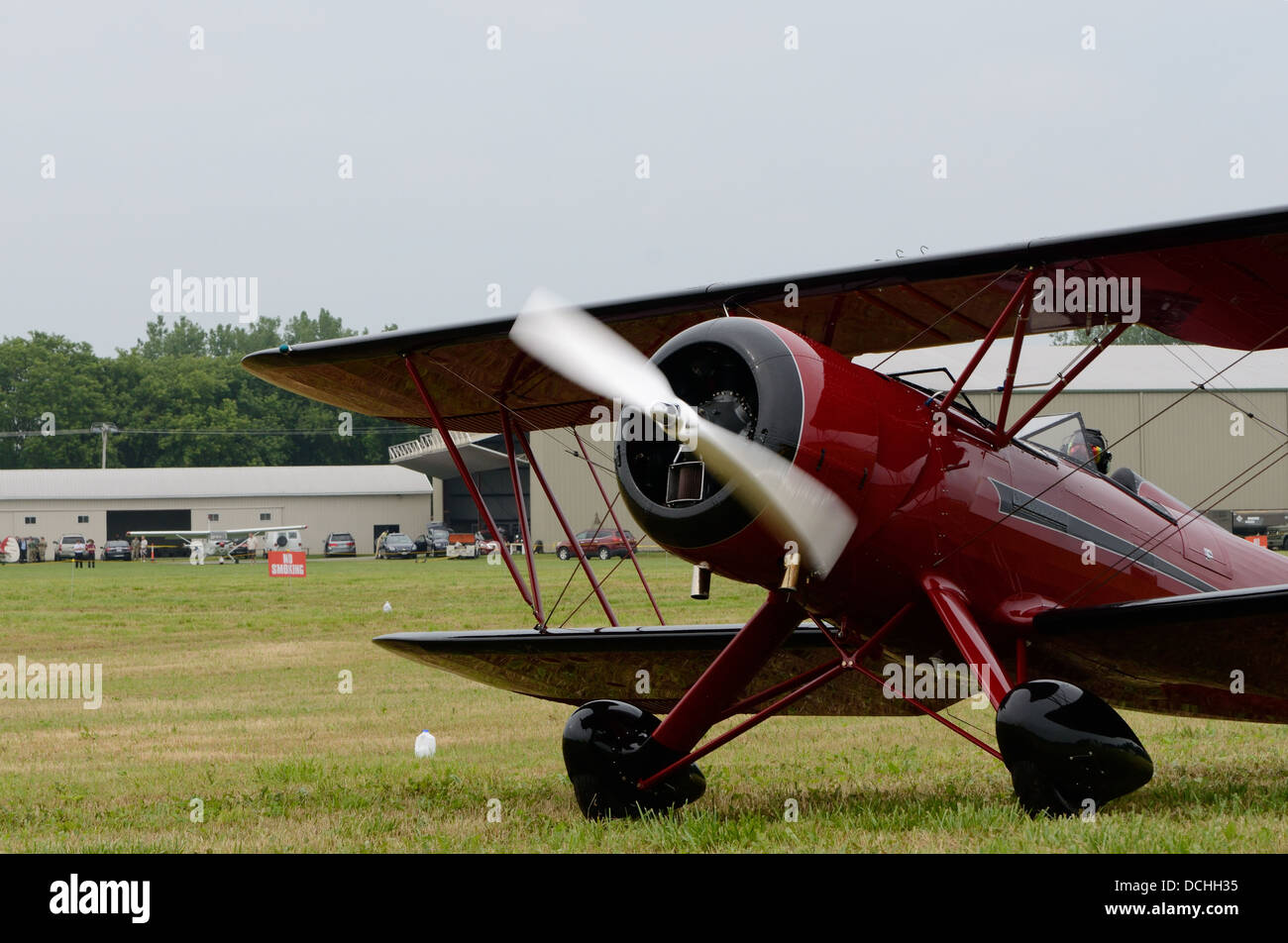Restored Bi wing aircraft Stock Photo - Alamy