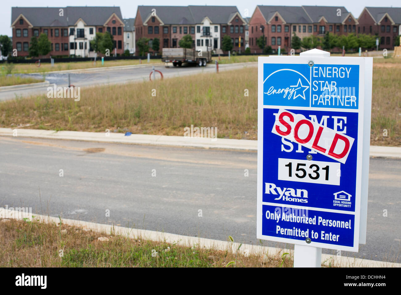 Ryan Homes "Sold" signs in a new housing development Stock Photo - Alamy