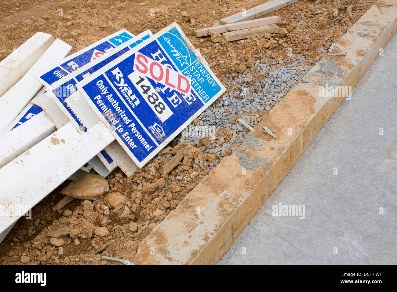 Ryan Homes "Sold" signs in a new housing development Stock Photo - Alamy