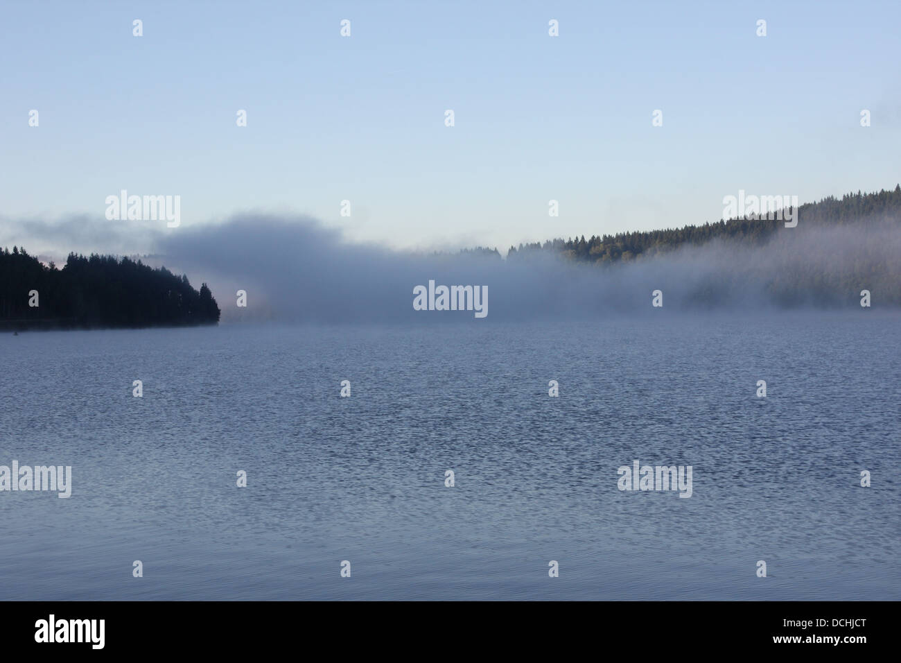 The mist over Lake Lipno Stock Photo - Alamy