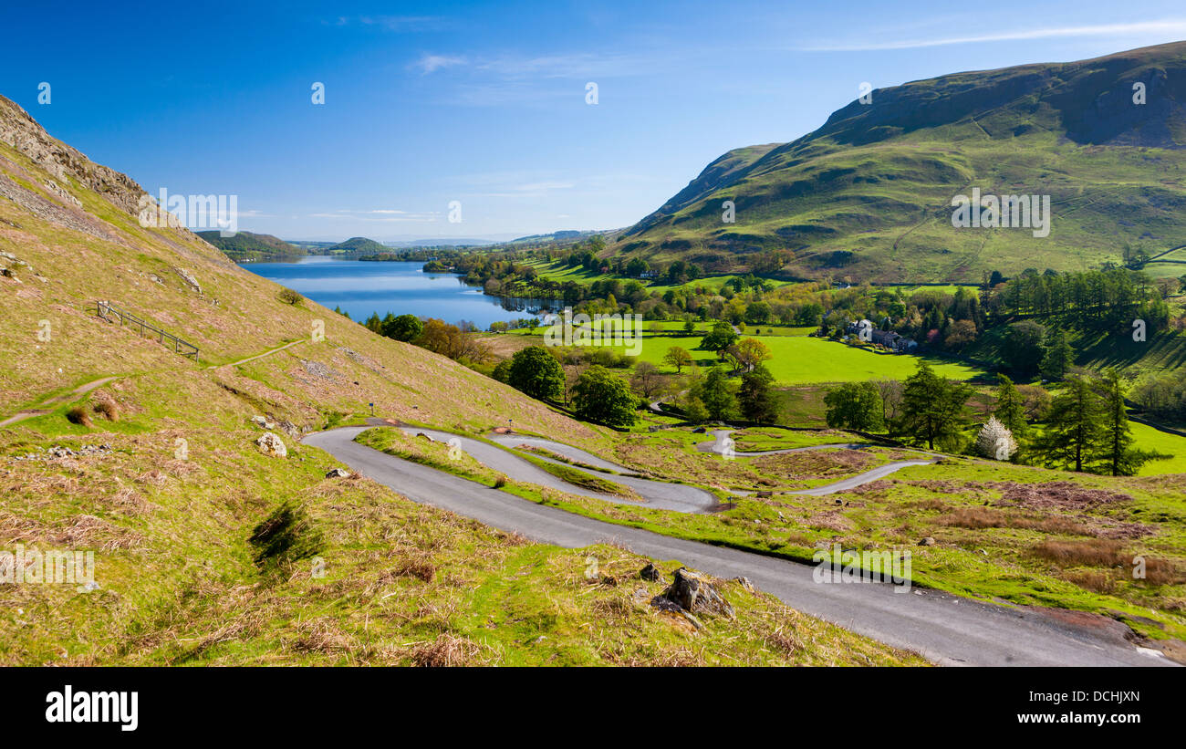 Ullswater from Martindale Road in the Lake District National Park ...