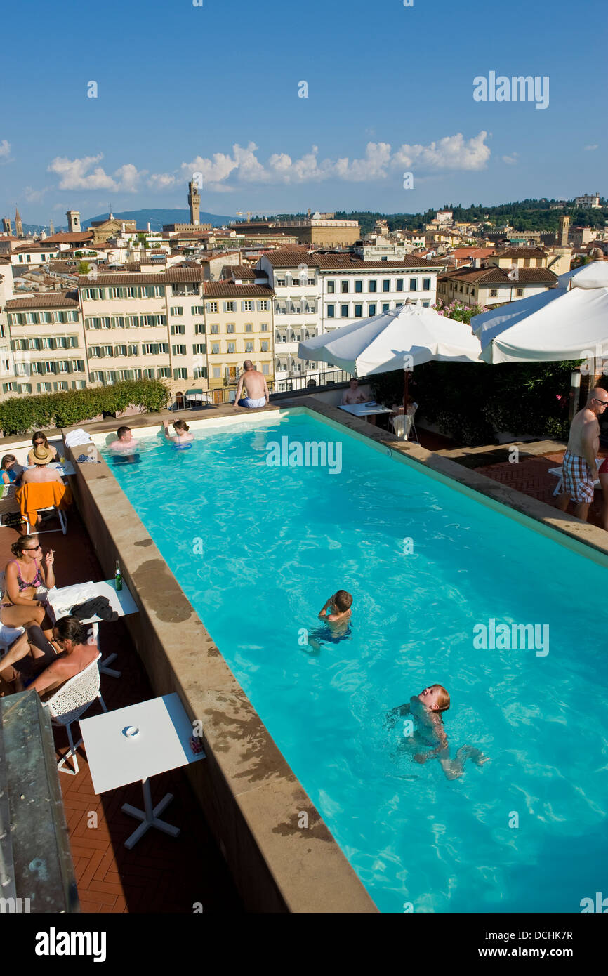 Italy, Tuscany, Florence, swimming pool on the roof Stock Photo - Alamy