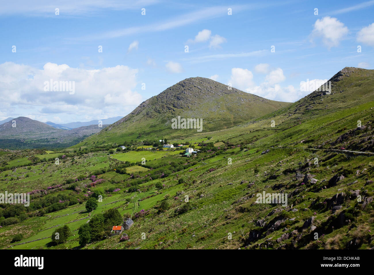 Verdant Valley At Healy Pass; Lauragh, County Kerry, Ireland Stock ...