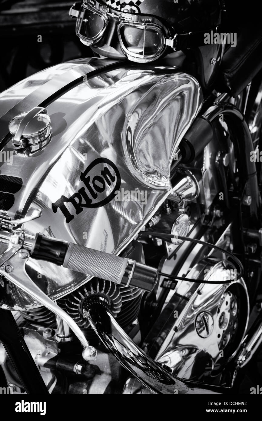 Triton Café racer motorcycle. Triumph/Norton motorbike. Classic British ...