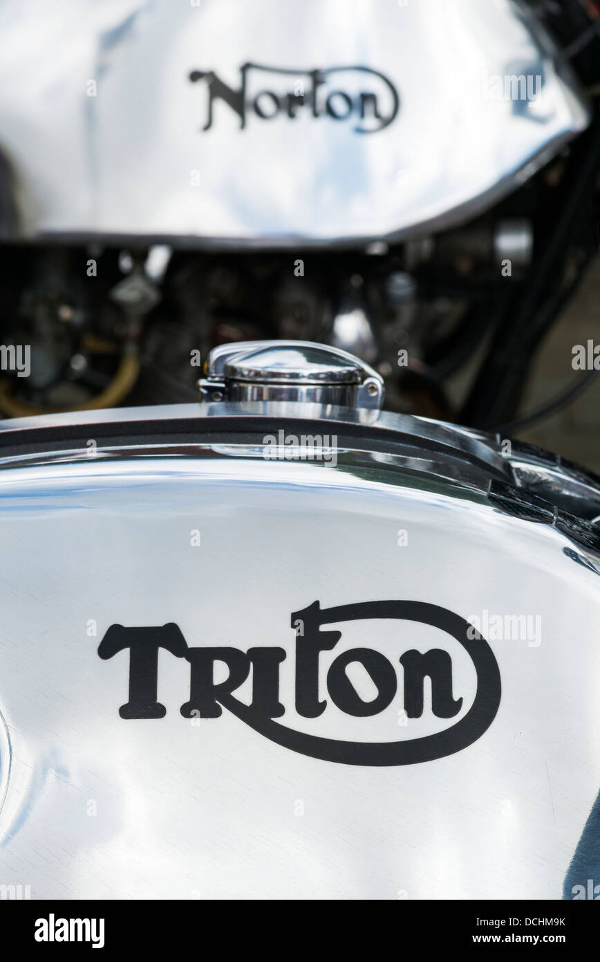 Triton Café racer motorcycle. Triumph/Norton motorbike. Classic British ...