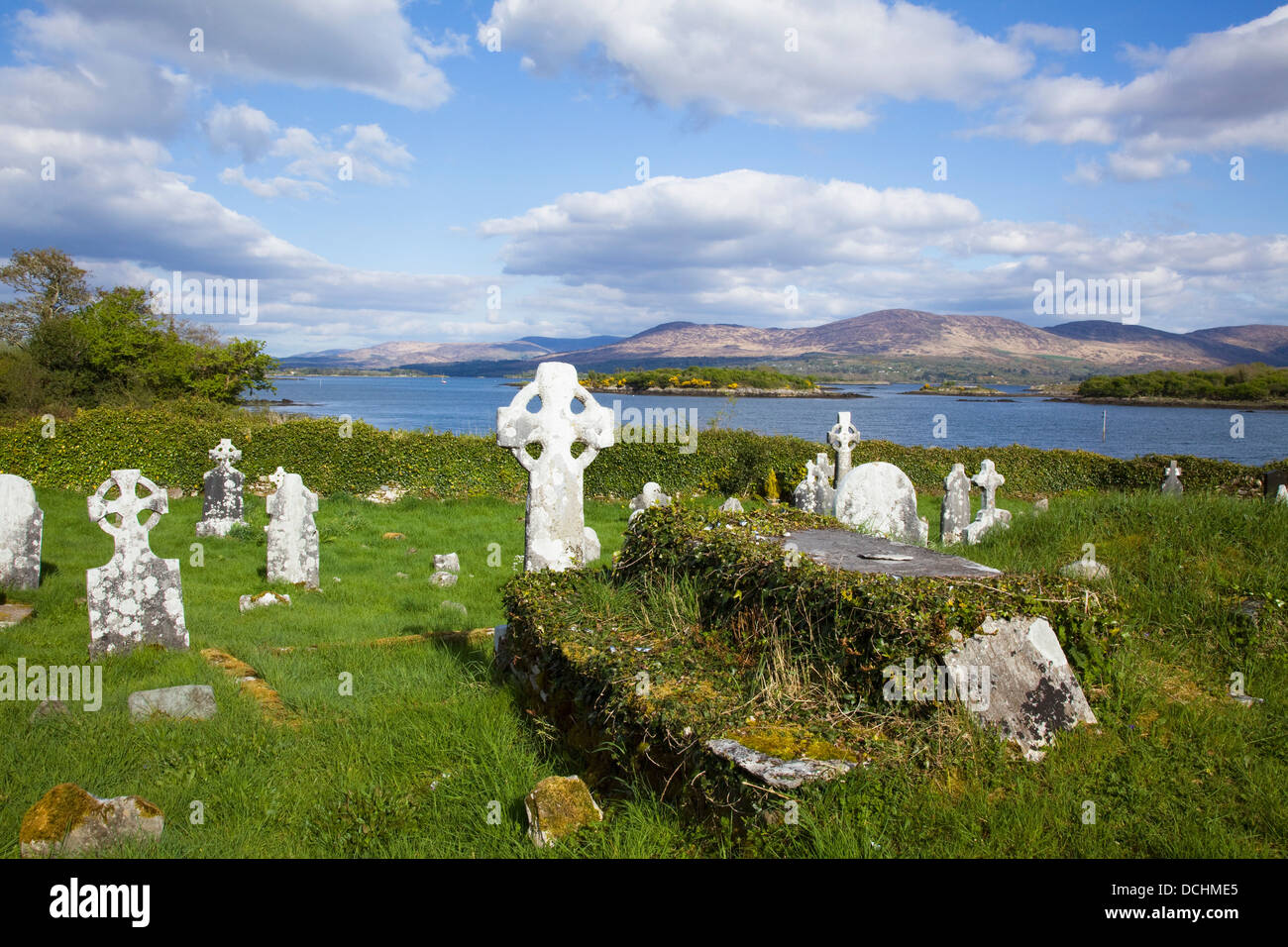 Tombstones In An Old Cemetery; Templenoe, County Kerry, Ireland Stock ...