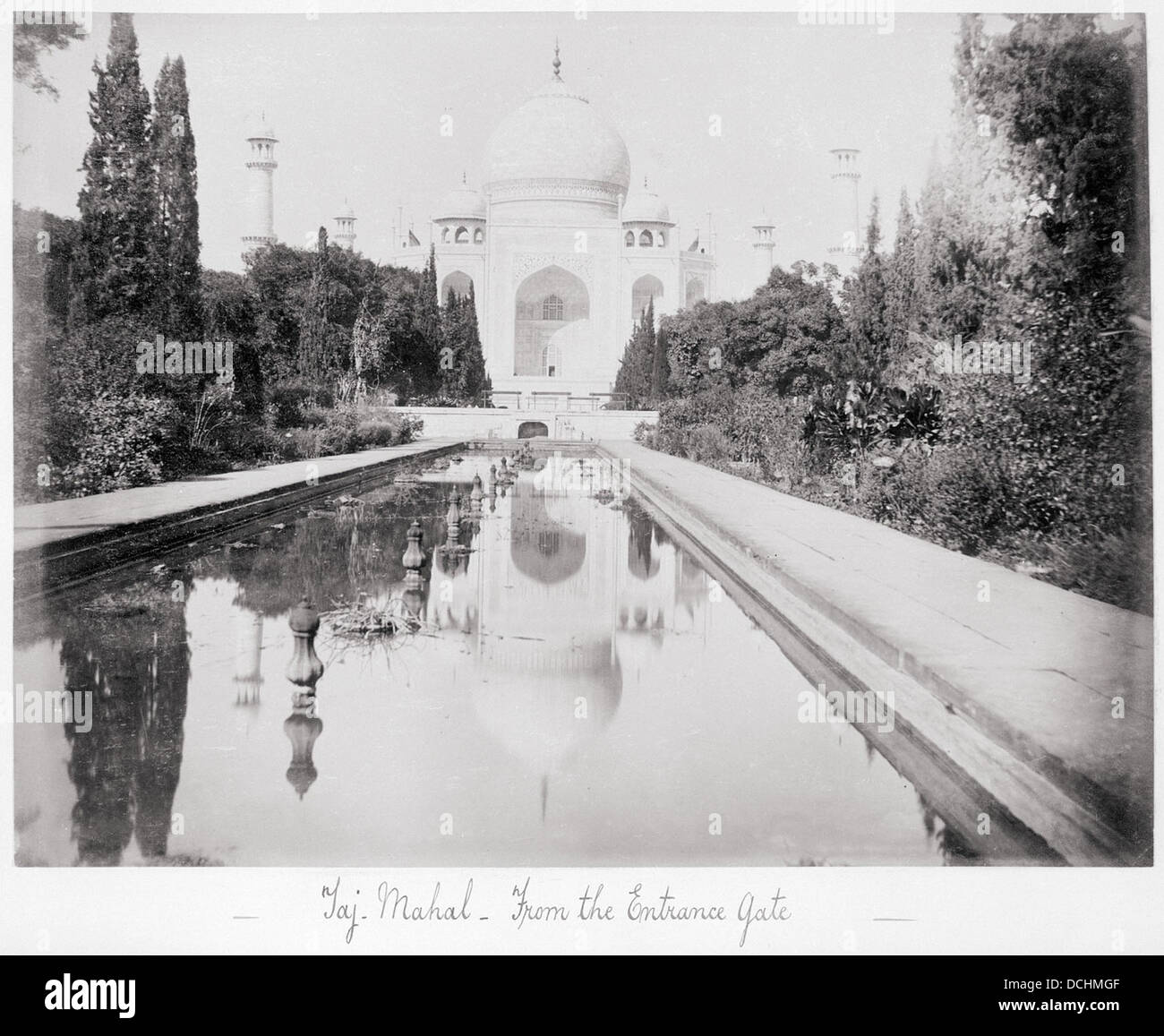 This photograph of the Taj Mahal, taken from the entrance gate ...