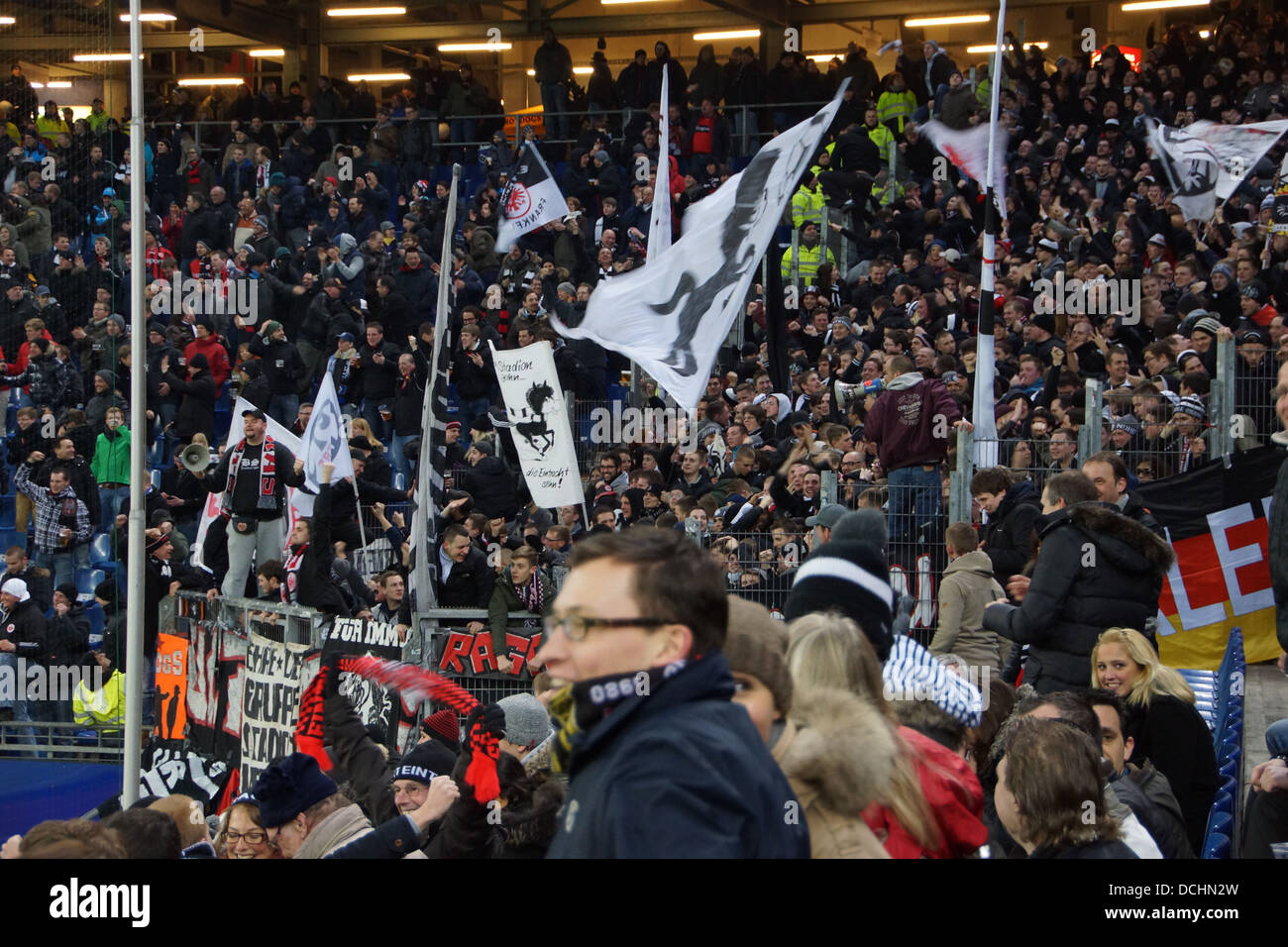 The legendary Fans from the Frankfurt Football Club Eintracht during ...