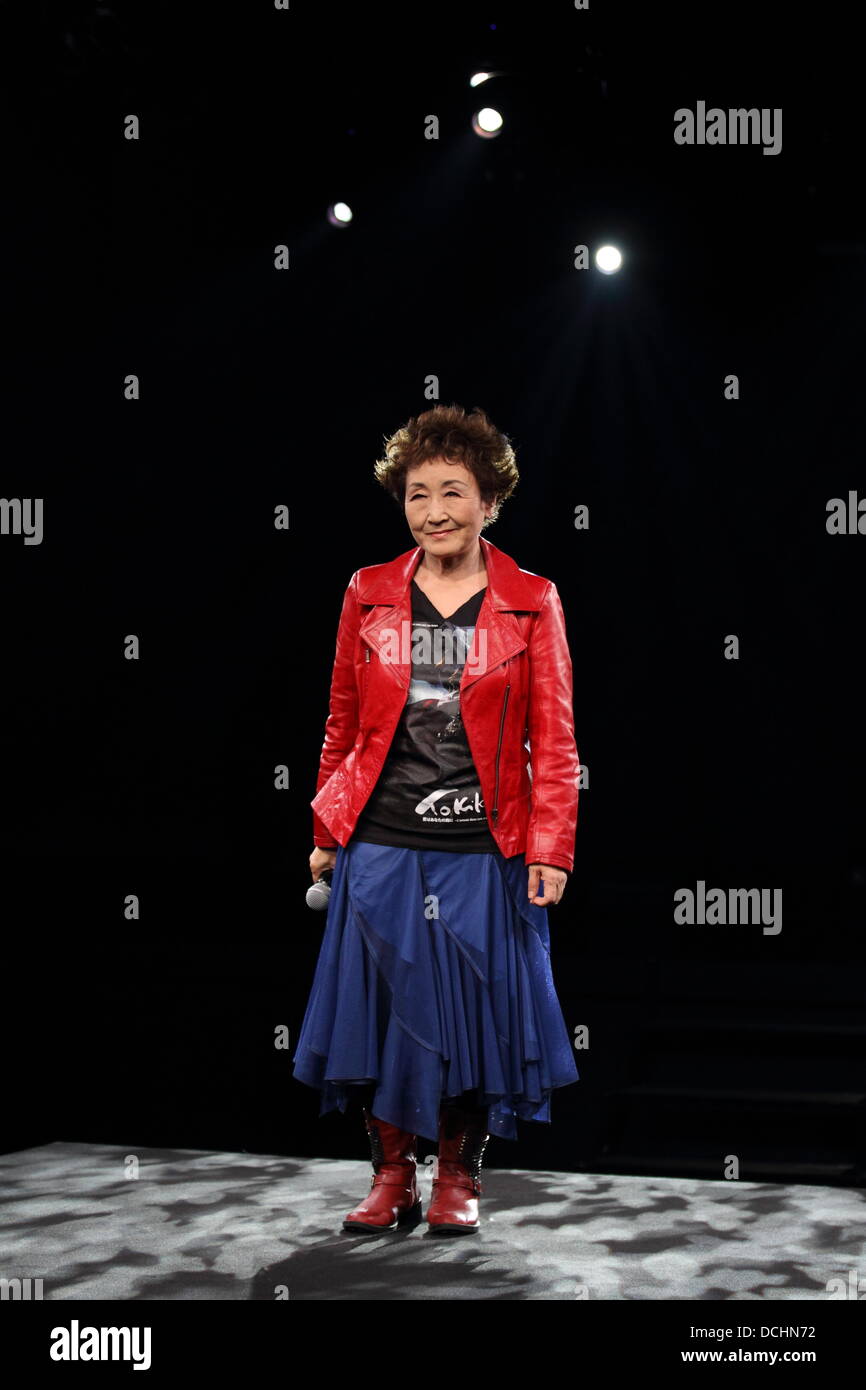 Tokyo, Japan - August 15, 2013 : Tokiko Kato, a singer, made a speech ...
