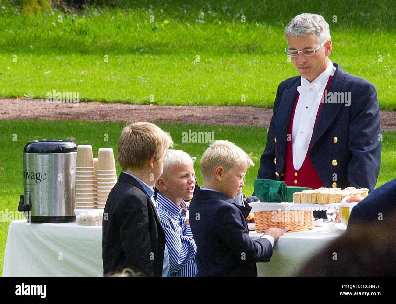 Oslo, Norway. 18th Aug, 2013. Prince Sverre Magnus of Norway (2nd R ...