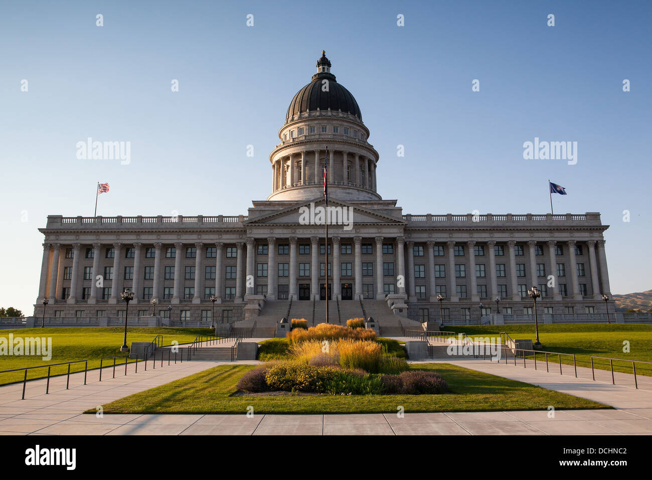 Utah State Capital Building at sunset in summer,Salt Lake City Stock ...