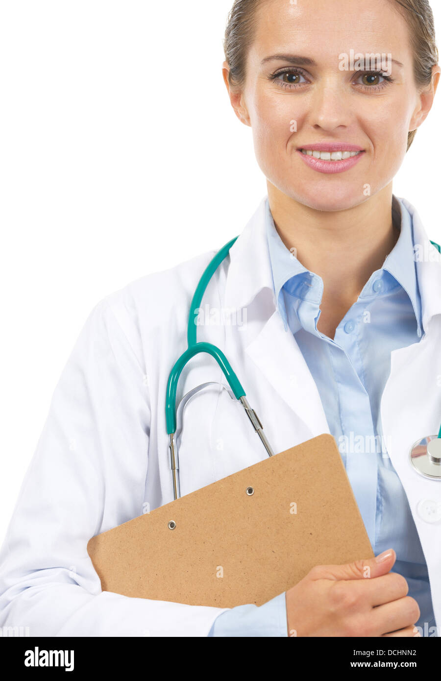 Portrait of happy doctor woman Stock Photo - Alamy