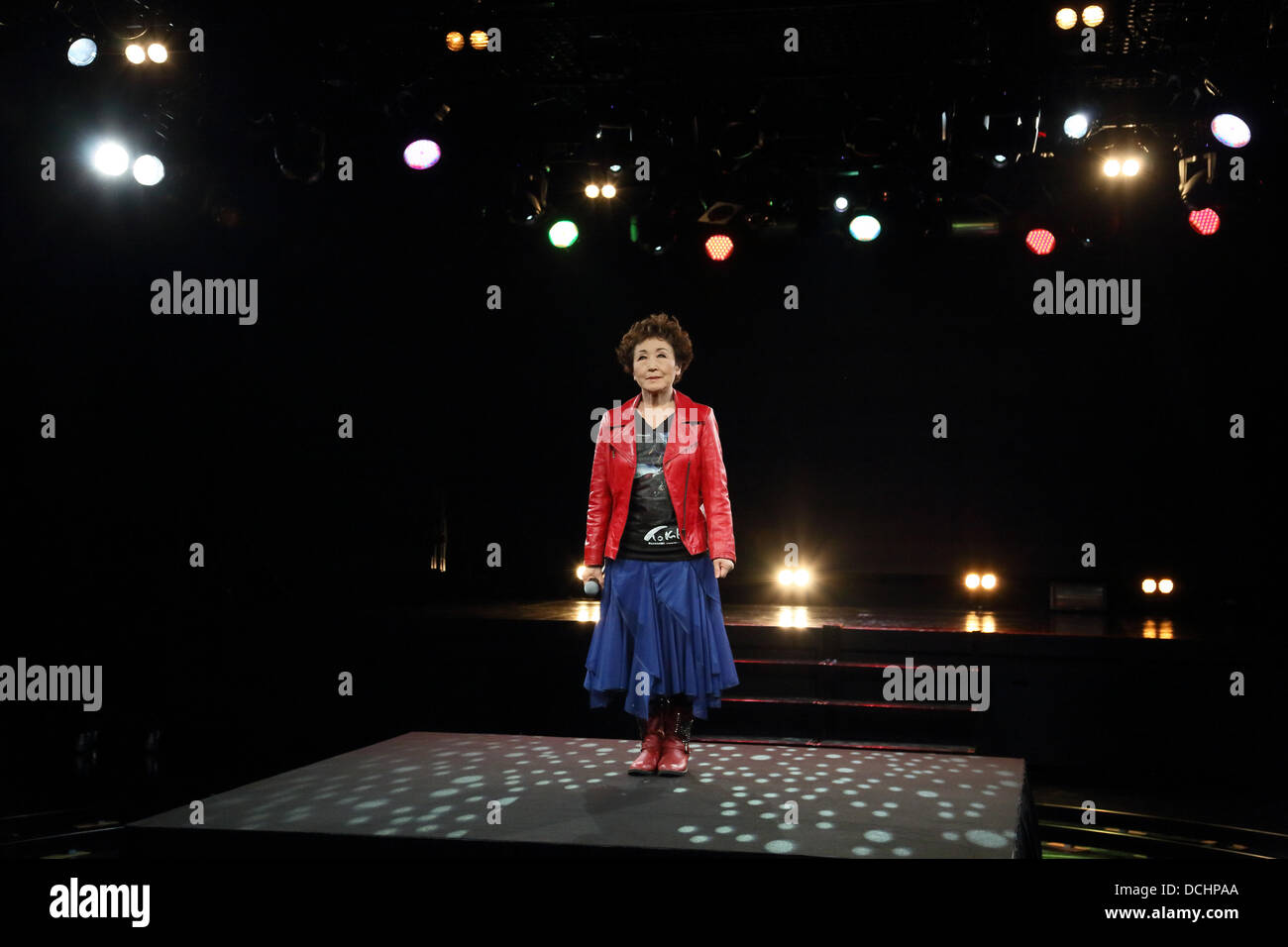 Tokyo, Japan - August 15, 2013 : Tokiko Kato, a singer, made a speech ...