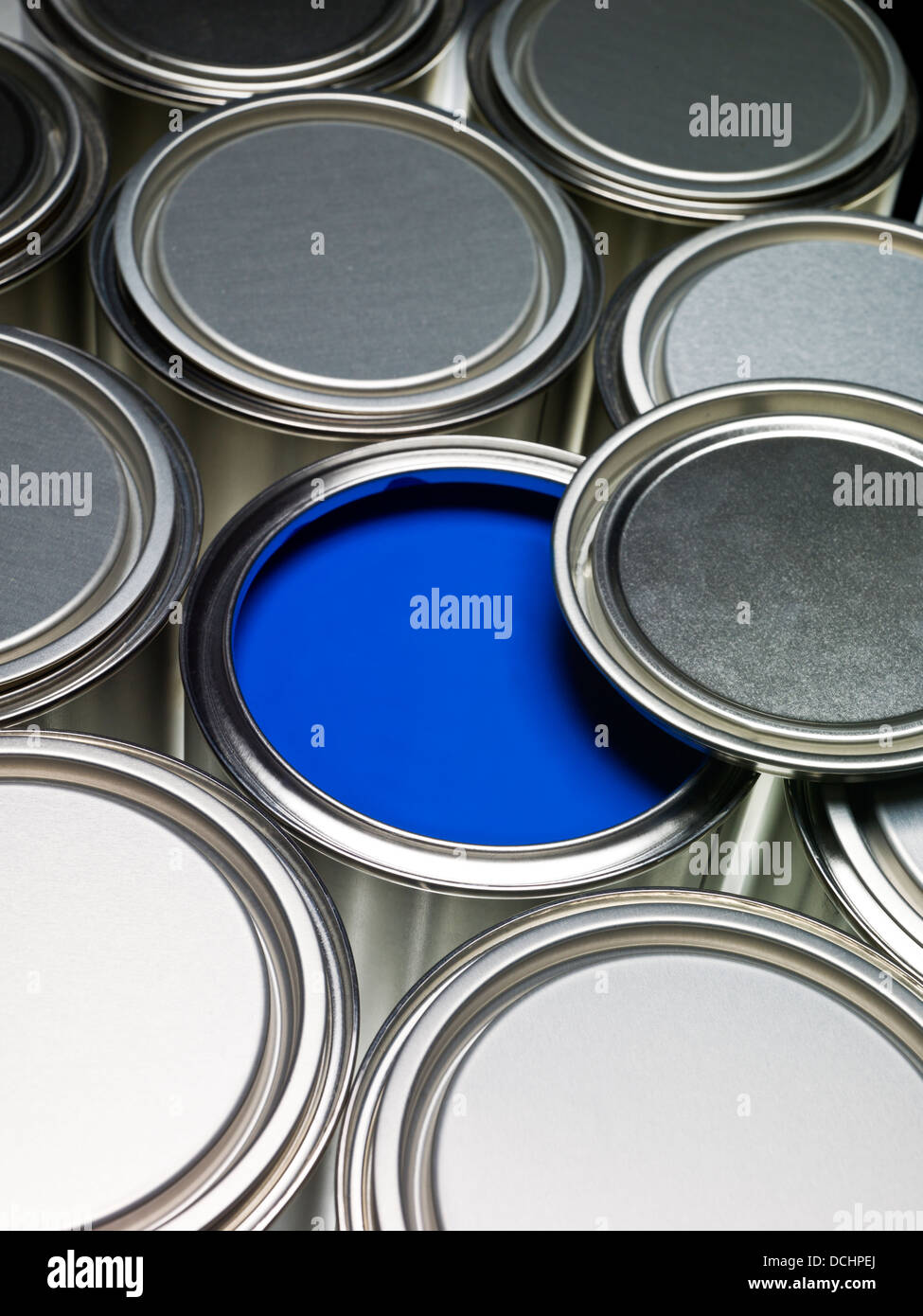 Paint cans full frame Stock Photo - Alamy