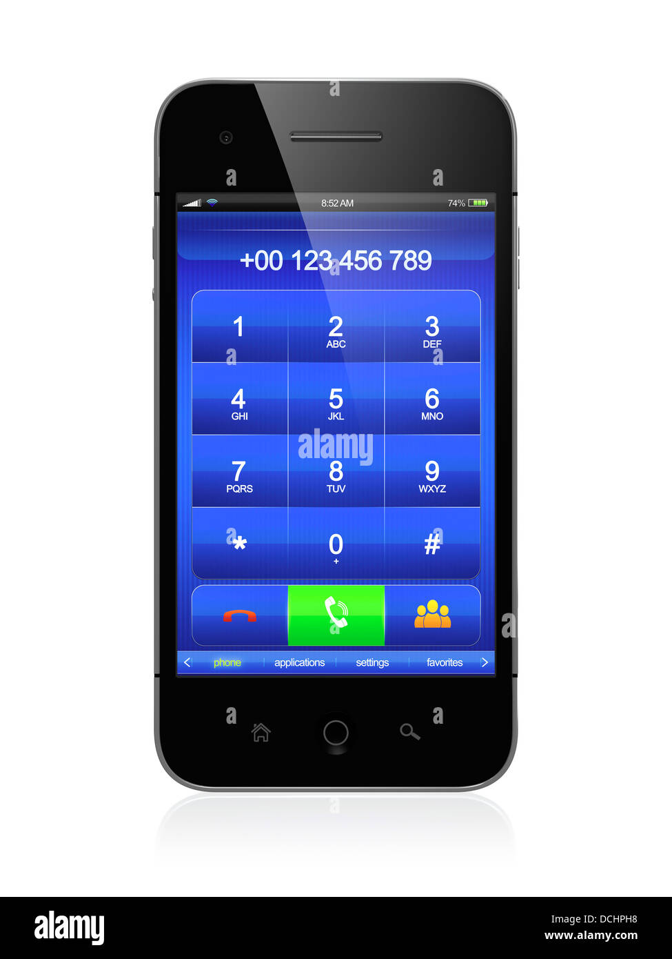 3D illustration of modern smartphone. Call menu design Stock Photo - Alamy