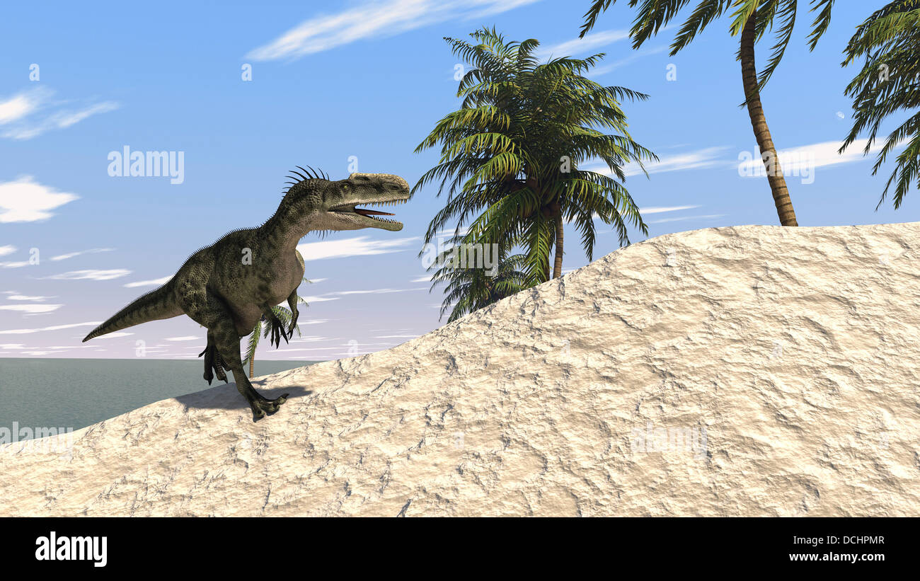 Monolophosaurus jurassic theropod dinosaur hi-res stock photography and ...