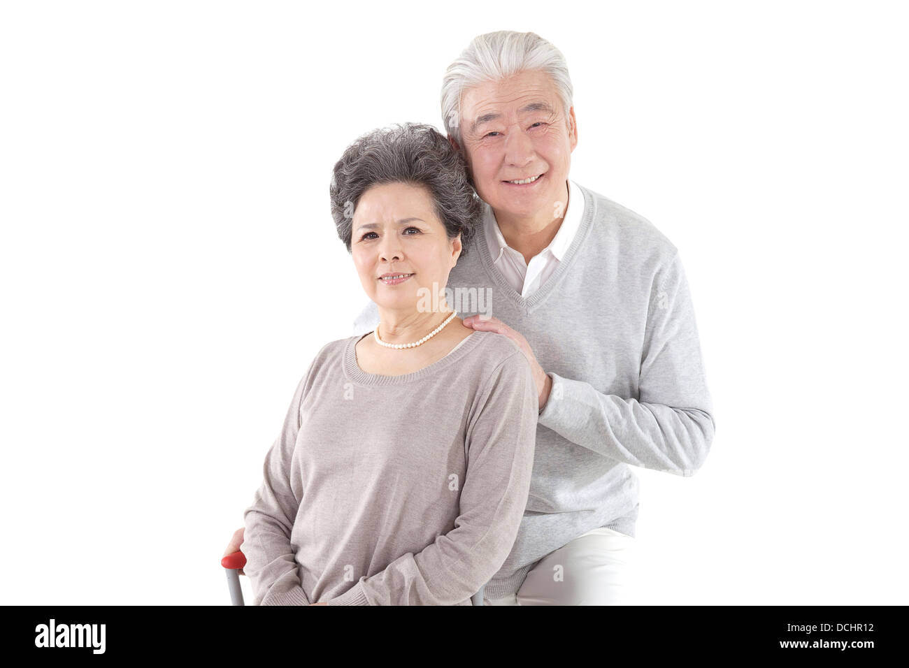 Oriental old couple portrait Stock Photo - Alamy