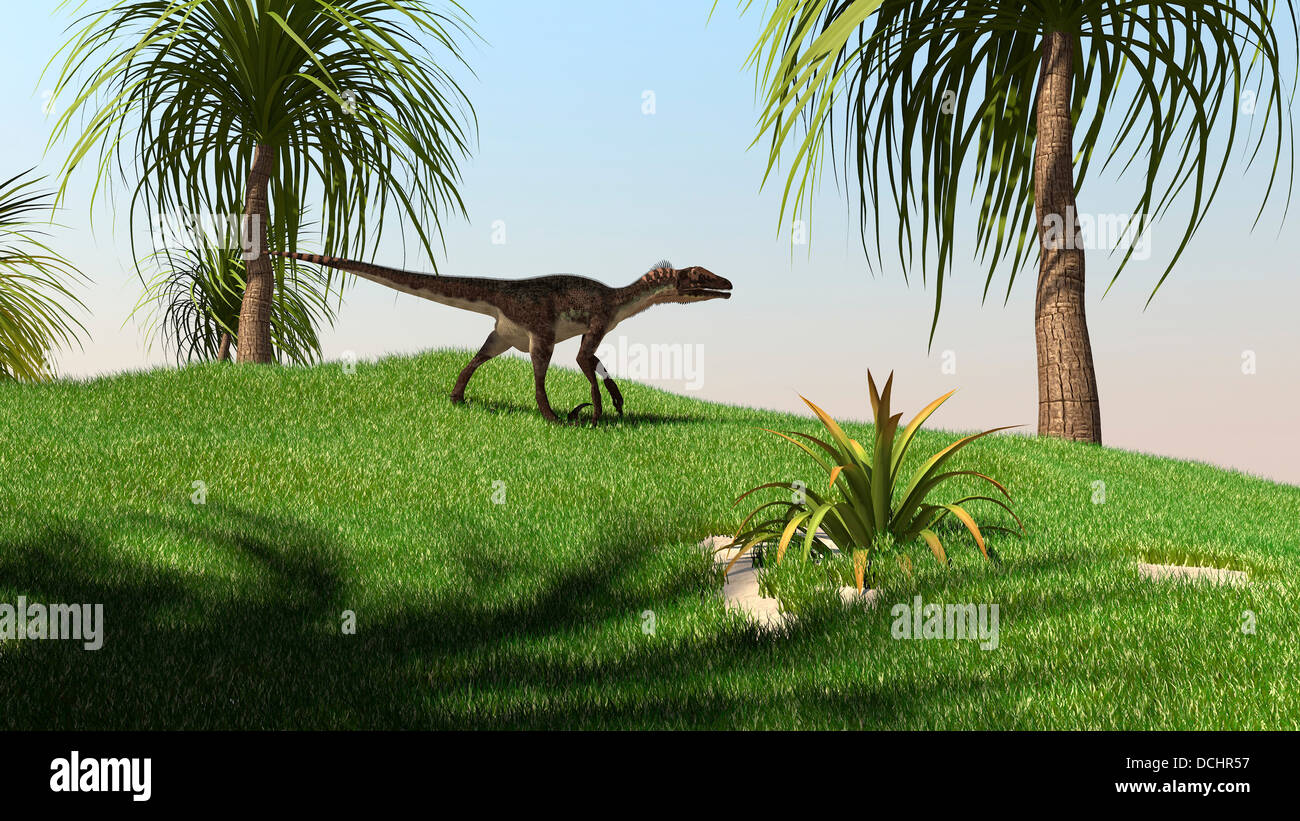 Utahraptor in prehistoric environment hi-res stock photography and ...