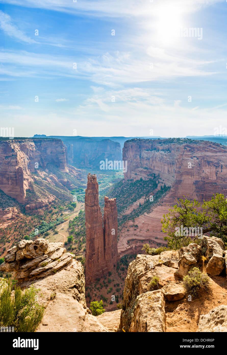 Spider Rock viewed from the South Rim in the early morning, Canyon de ...