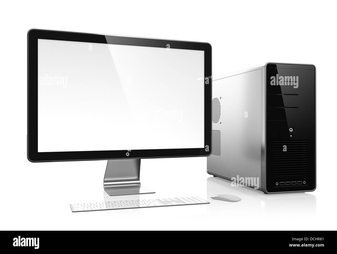 3D illustration of modern computer isolated on white background Stock ...