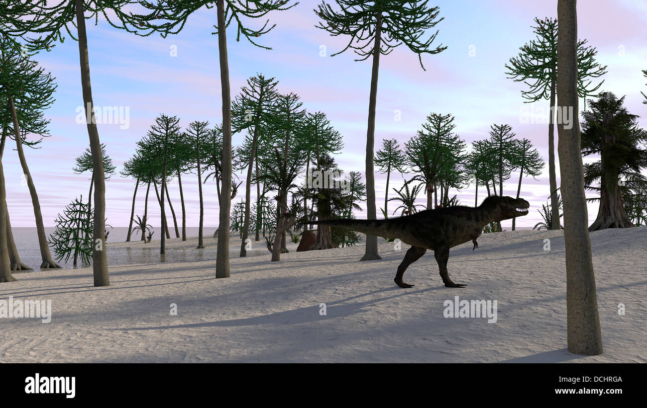 Tyrannosaurus rex hunting hi-res stock photography and images - Alamy