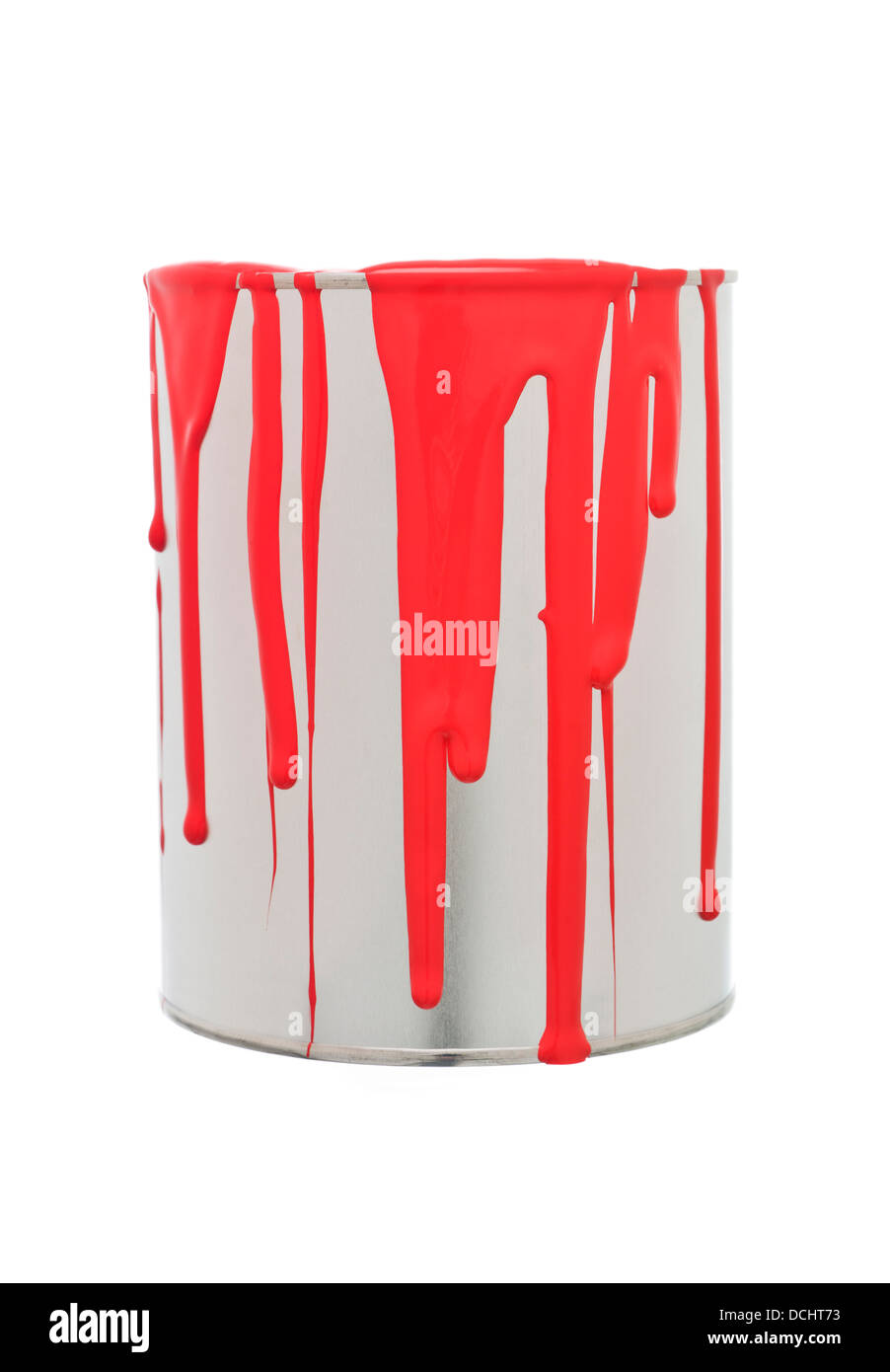 Paint Can with Red spill Stock Photo - Alamy