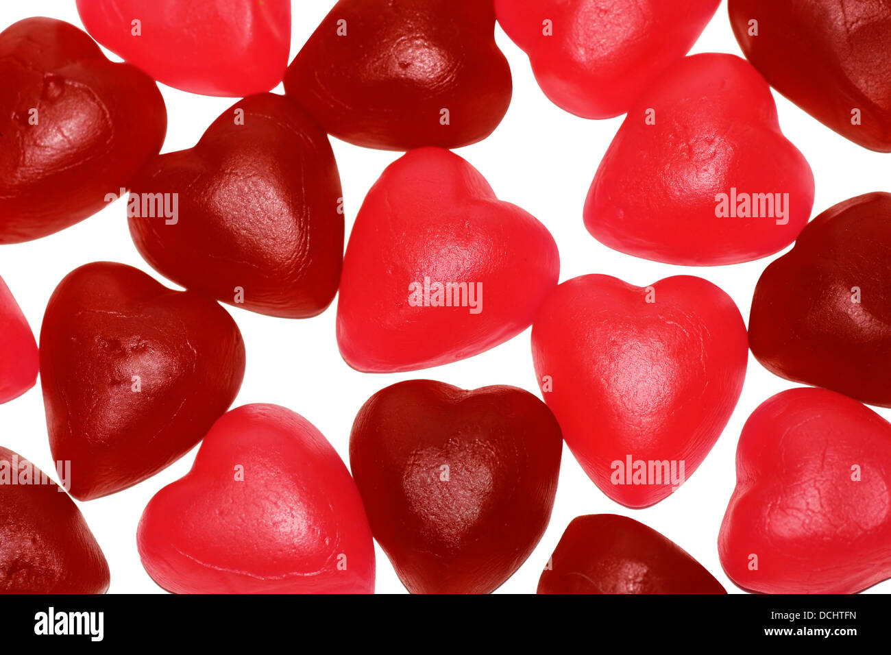 Bunch of jelly heart shape candy Stock Photo - Alamy