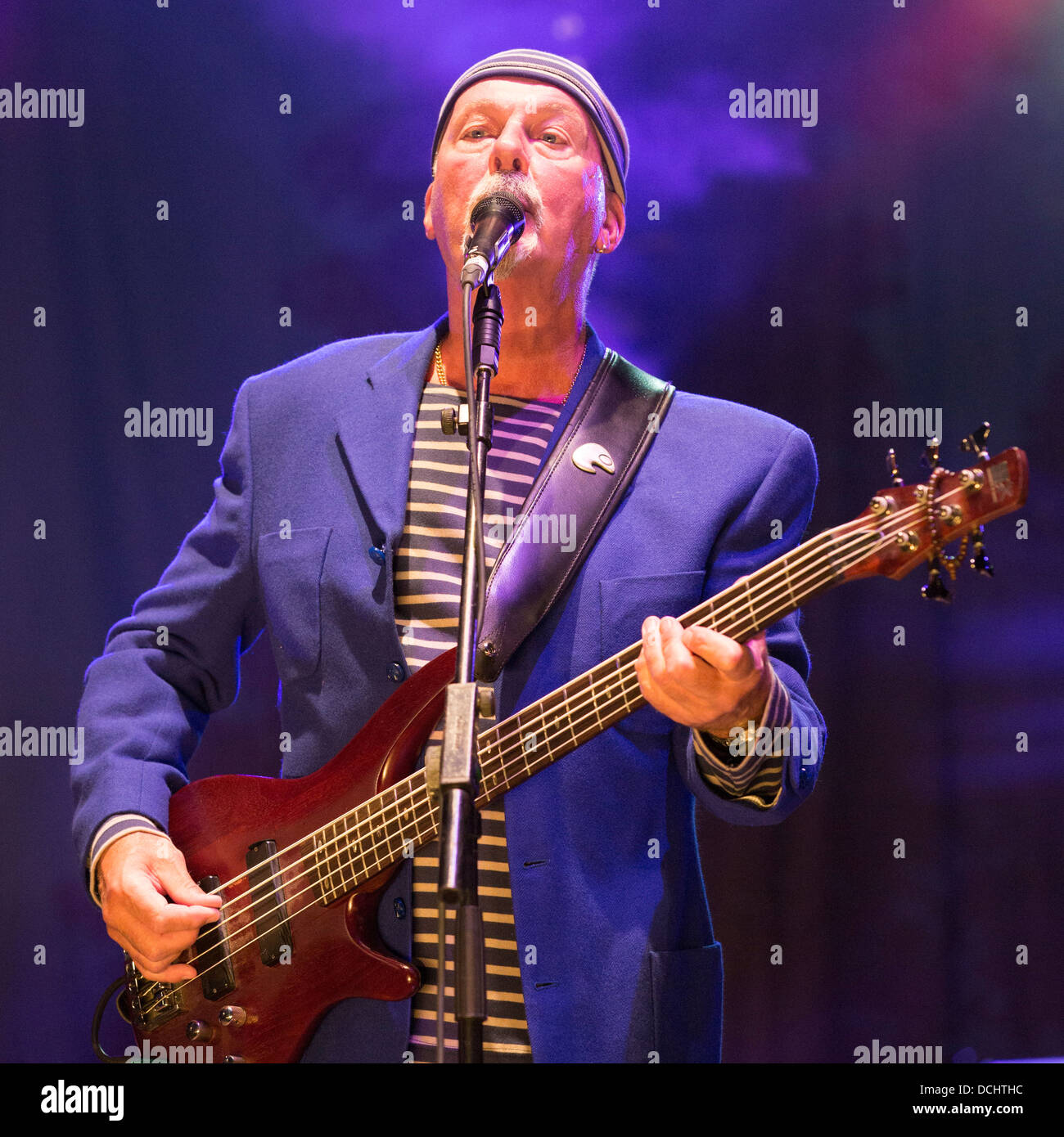 Dave Pegg, the bass player of Fairport Convention on stage at the band ...