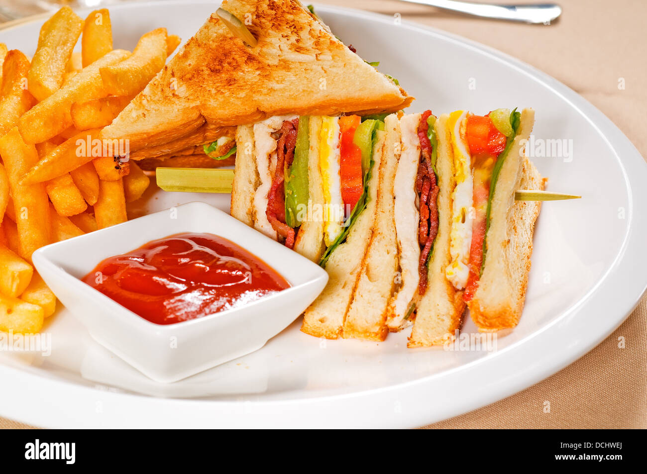 triple decker club sandwich Stock Photo - Alamy