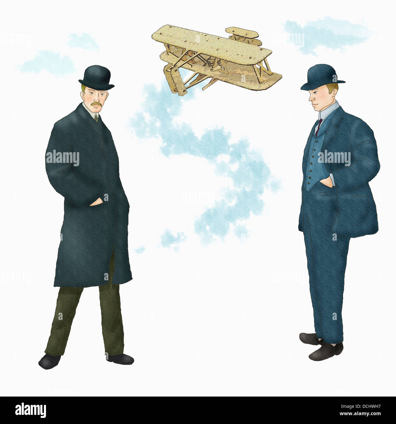 illustration of Wright brothers Stock Photo - Alamy