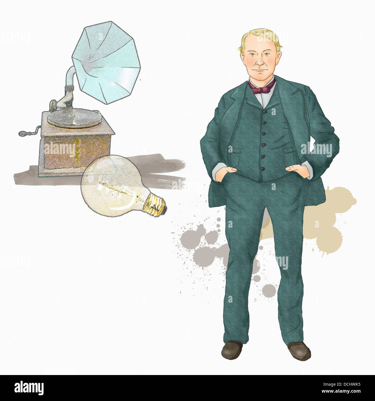 illustration of Edison Stock Photo - Alamy