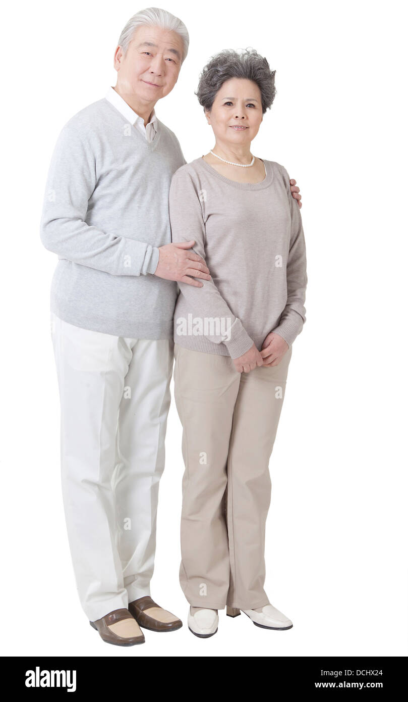Oriental old couple portrait Stock Photo - Alamy