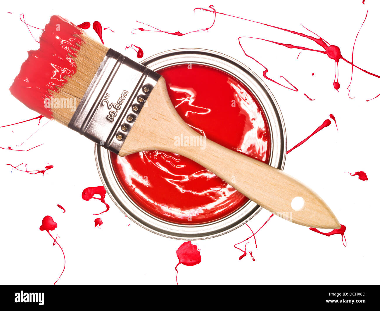 Red Paintcan and brush Stock Photo - Alamy