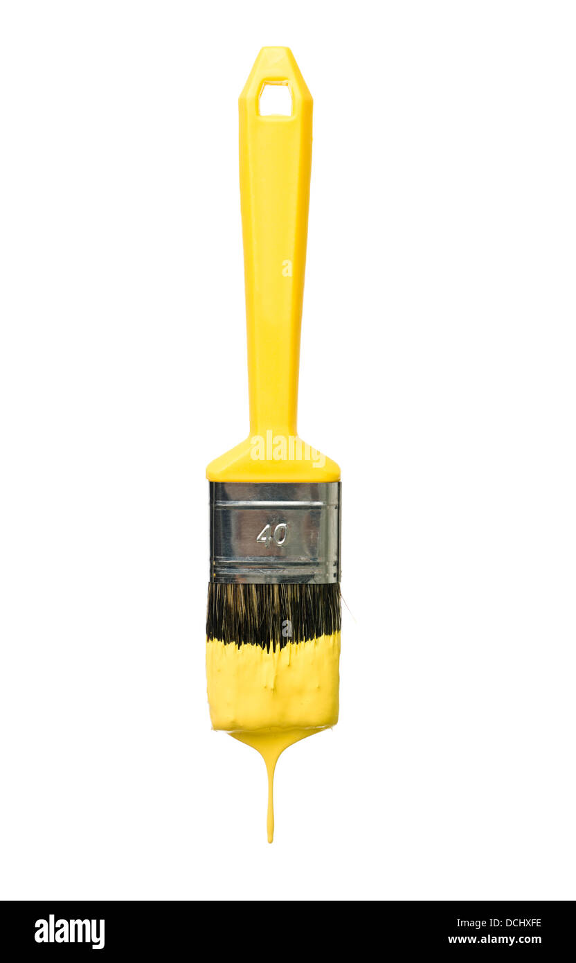 Paintbrush handle splash paint Cut Out Stock Images & Pictures - Alamy