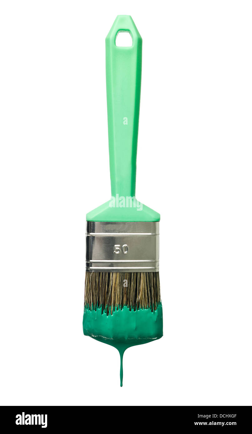 Paintbrush handle splash paint Cut Out Stock Images & Pictures - Alamy