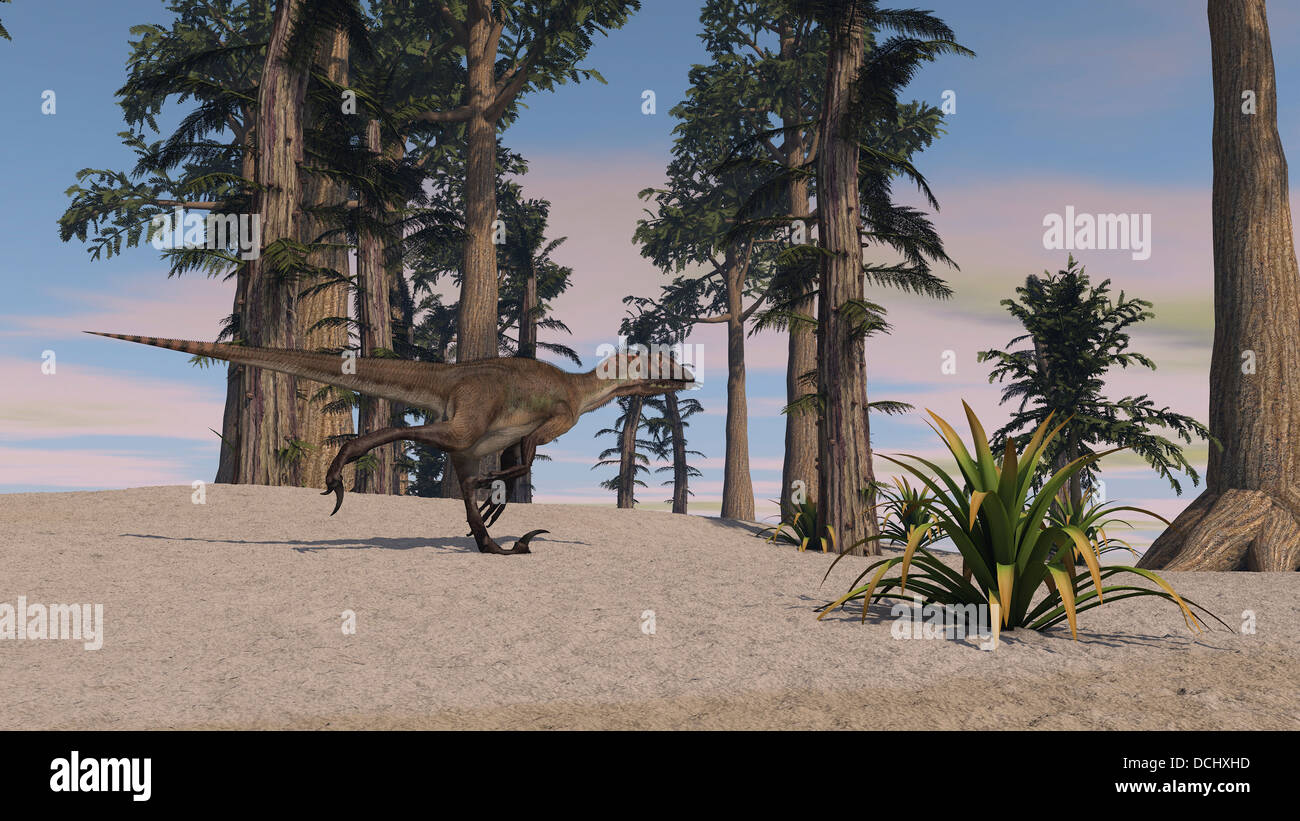 Utahraptor in prehistoric environment hi-res stock photography and ...