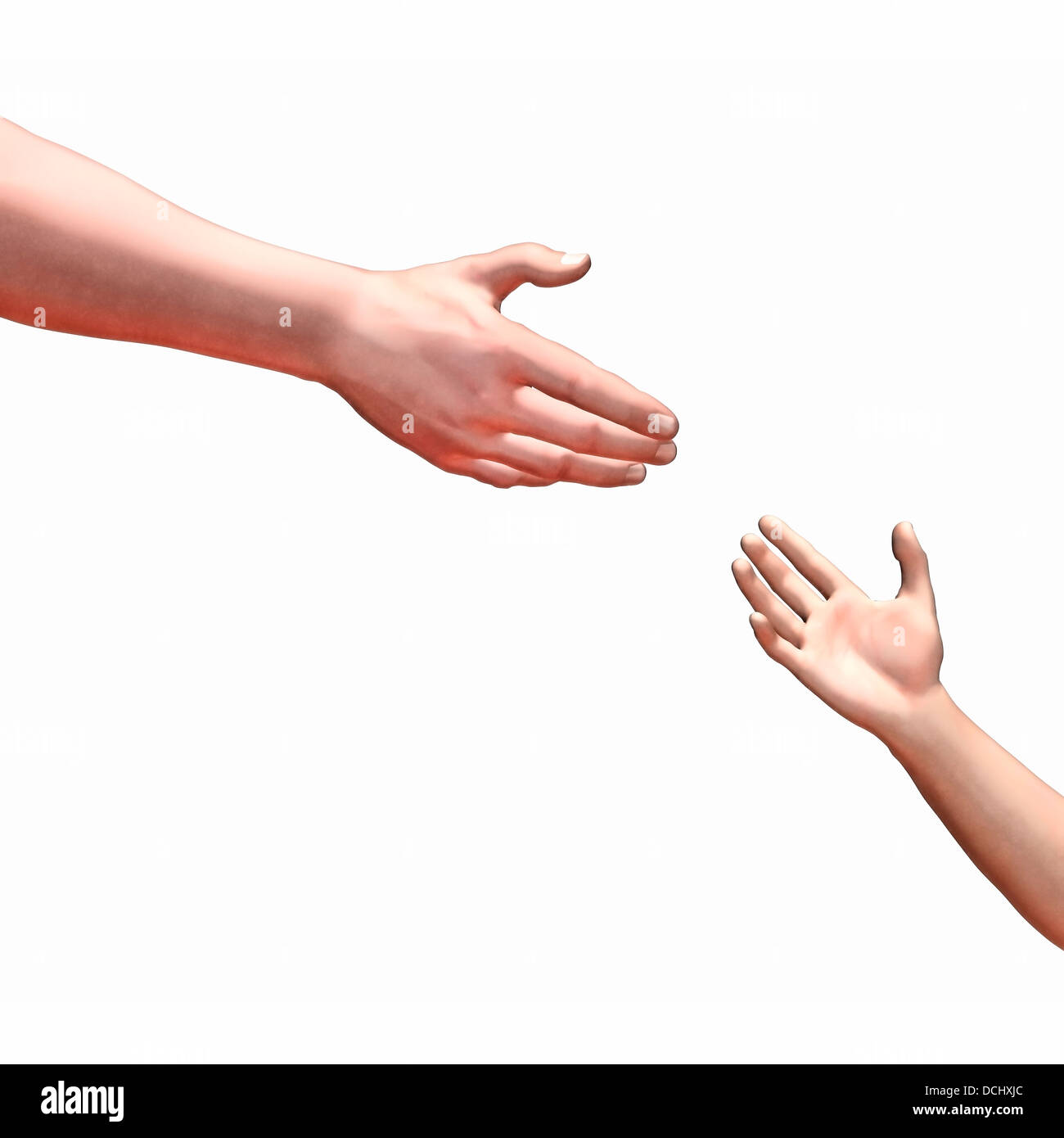 Two hands touching Cut Out Stock Images & Pictures - Alamy