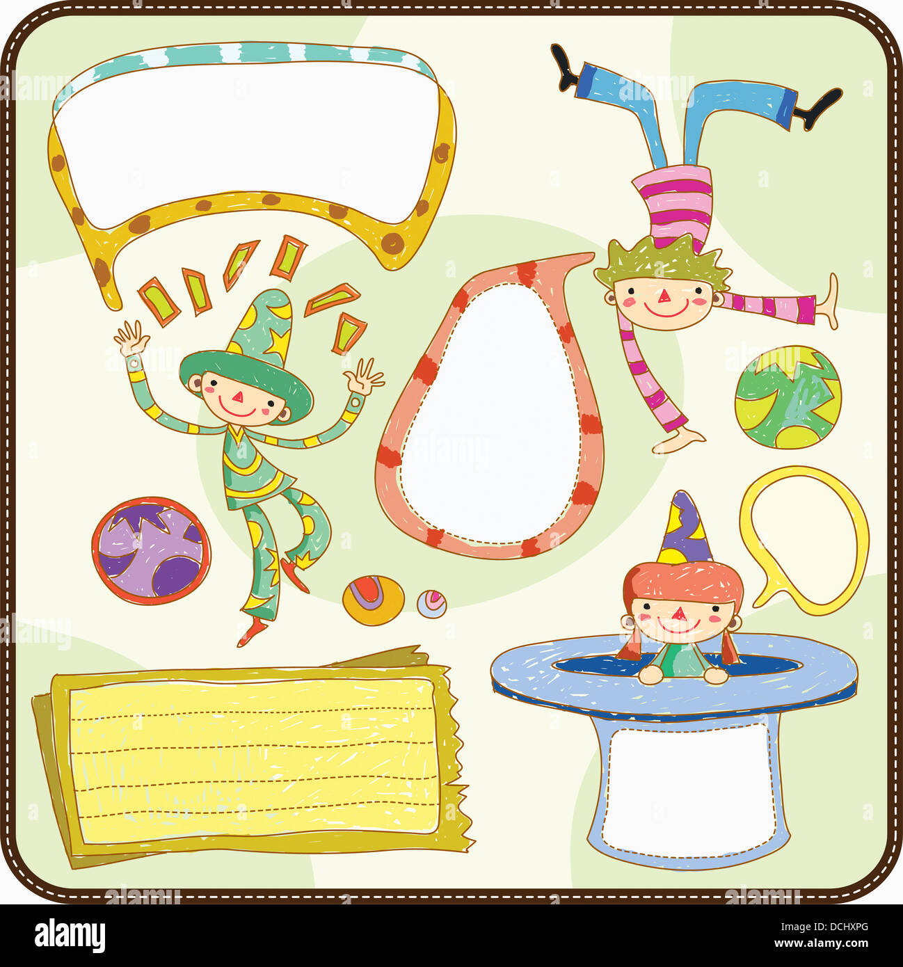 characters with speech bubbles of magic Stock Photo - Alamy