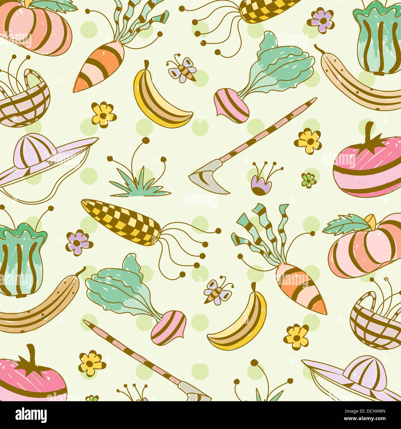 an illustration of vegetable related objects Stock Photo - Alamy